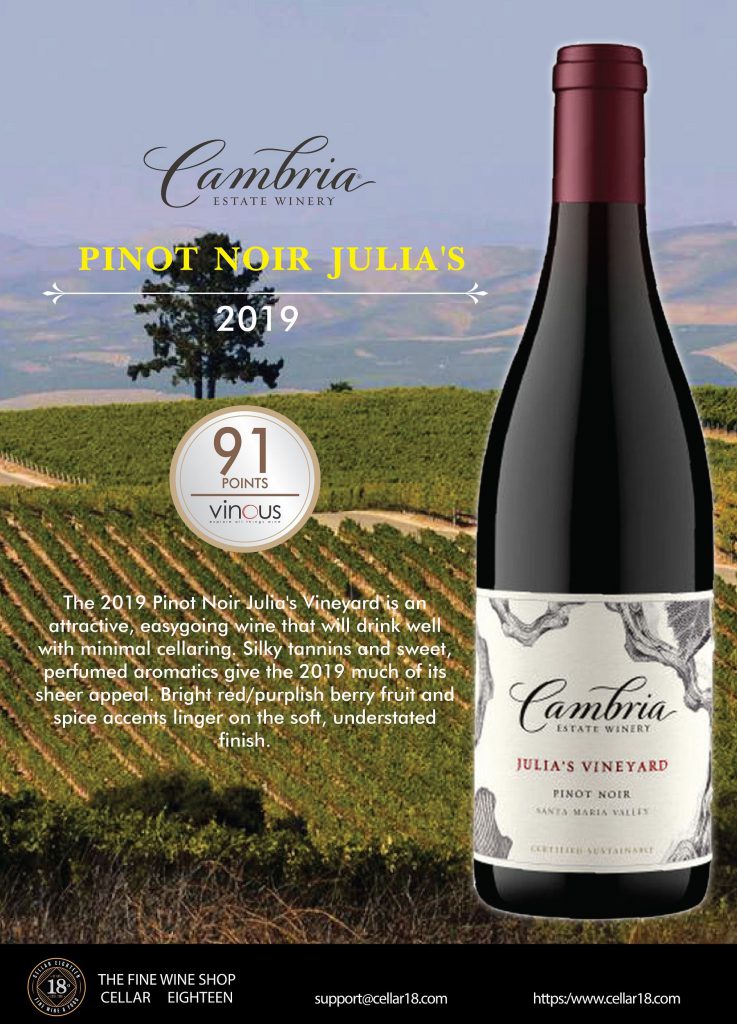 CAMBRIA JULIA’S VINEYARD PINOT NOIR 19 – Cellar 18 | Fine Wine & Food